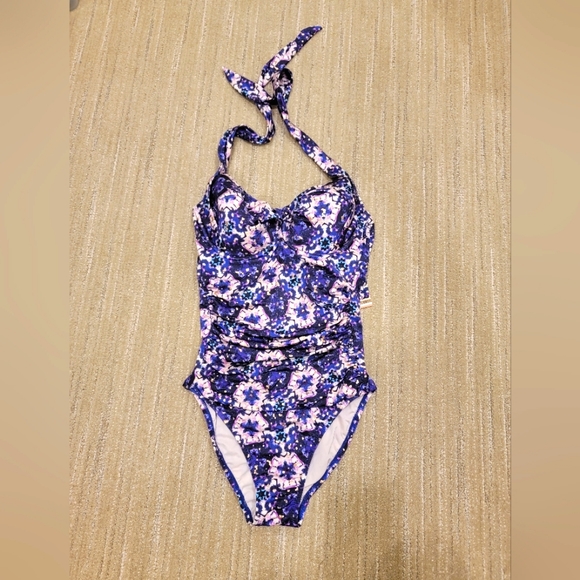 Antalia by Figleaves | Swim | Figleaves Halter One Piece Purple Pink ...
